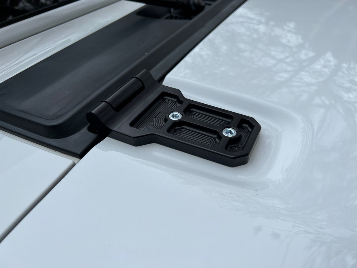 Hood Hinges - BILLET (Royal Hooks) BLACK fits Jeep Wrangler JL - JLU ...